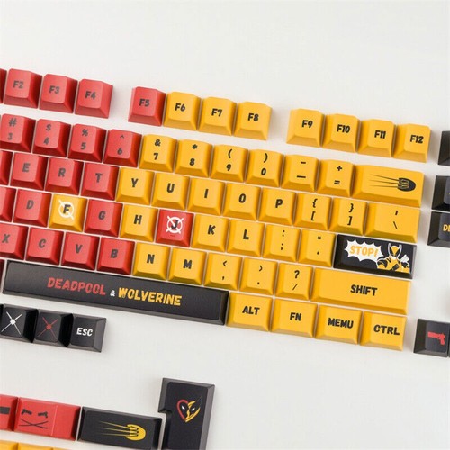 Deadpool & Wolverine Dye-sub Keycaps 140 Keys For Cherry MX Mechanical ...
