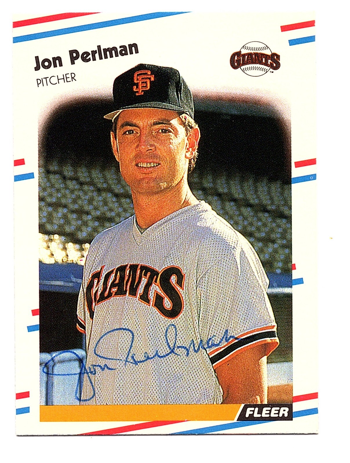 Jon Perlman Autograph On a 1988 Fleer - San Francisco Giants | eBay