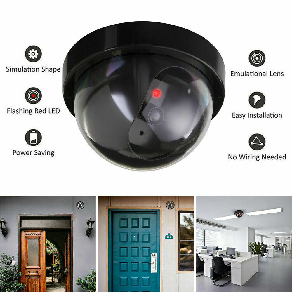 Mock Dome Surveillance Camera LED sensor light security fake dummy CCTV ...