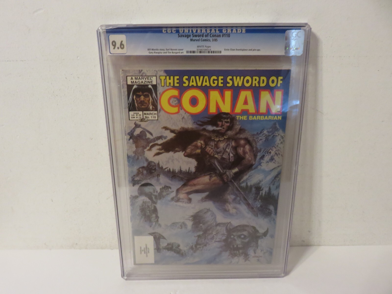 THE SAVAGE SWORD OF CONAN #110 CGC 9.6 MARVEL COMIC MAGAZINE 1985 WHITE ...