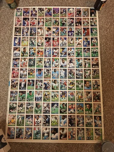 1991 Topps Football Cards 5 Uncut Sheets Rolled Up in TUBE Unused ...