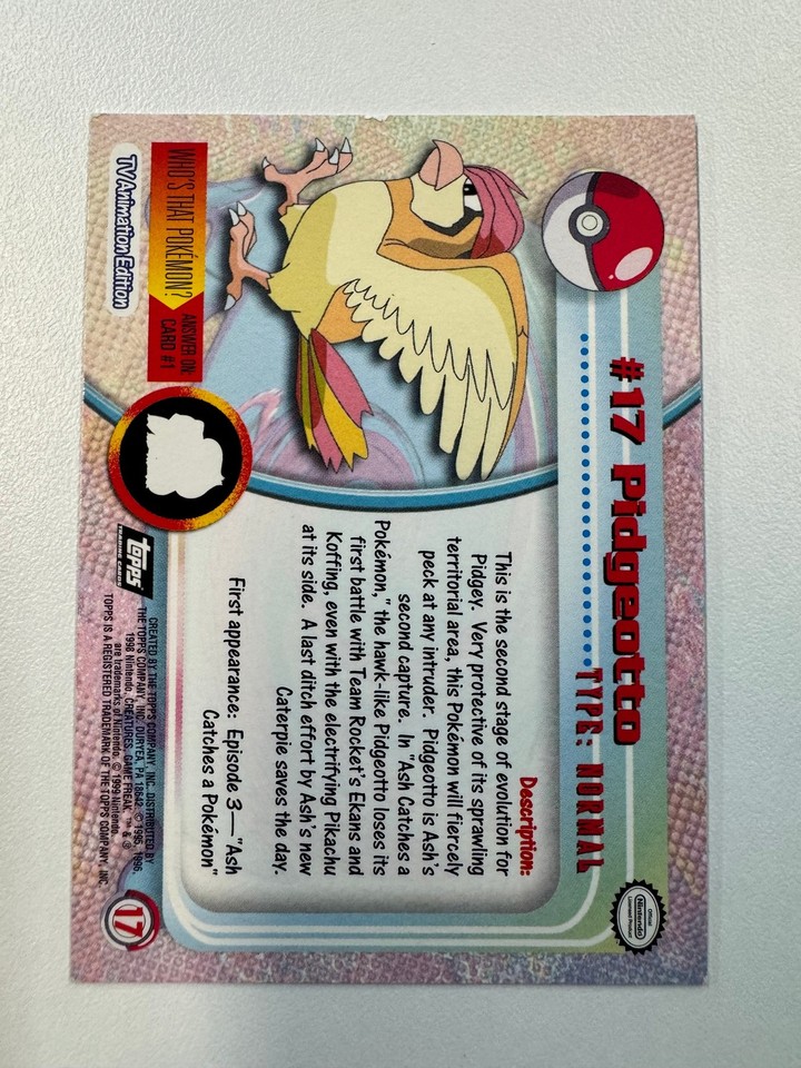 Pokemon TCG 2000 Topps Chrome Series 1 Pidgeotto #17 L@@K! | eBay