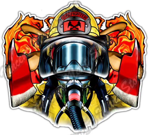 Fire Department Firefighter Flame Fireman Car Bumper Vinyl Sticker ...