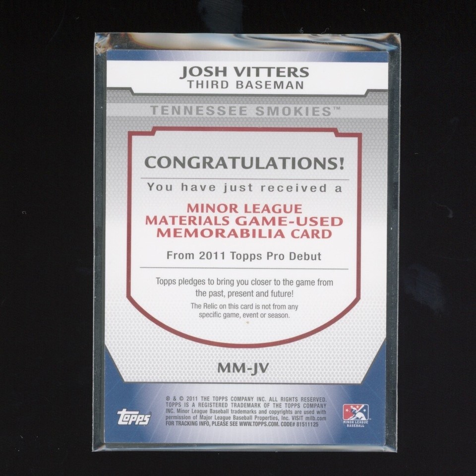 2011 Topps Pro Debut Josh Vitters Minor League Materials #MM-JV | eBay