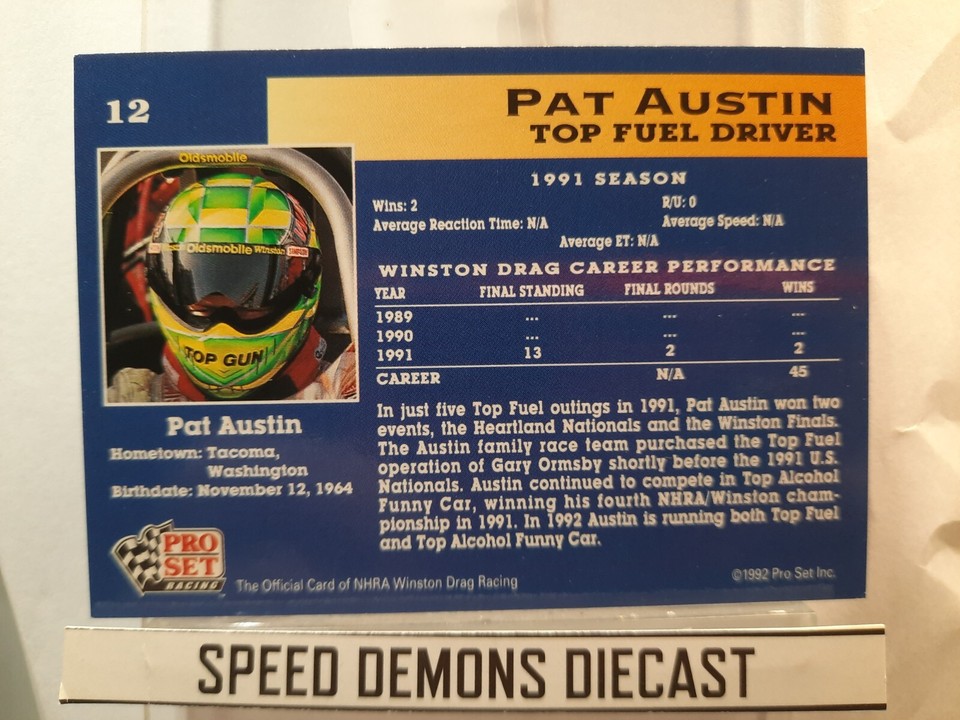 1992 Pro Set Nhra Pat Austin Trading Card #12 | eBay