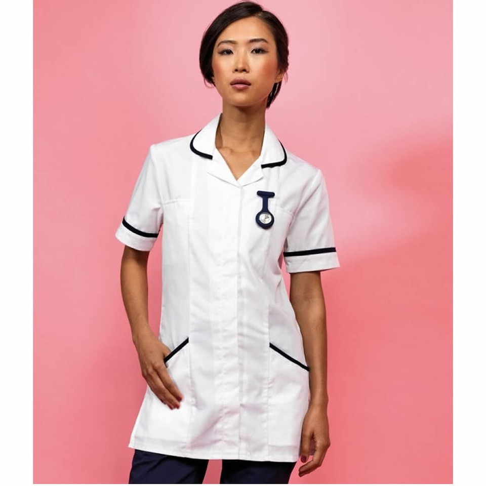 Ladies Healthcare Tunic Premier Nurse Salon Uniform Beauty Zip Top ...
