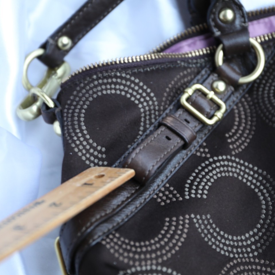 Coach 15935 Madison Sophia OP Art Dot Brown Convertible Satchel ...