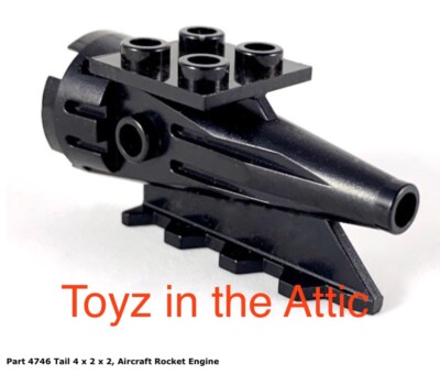 Lego 1x 4746 Black Tail 4 x 2 x 2, Aircraft Rocket Engine 6985 Space | eBay