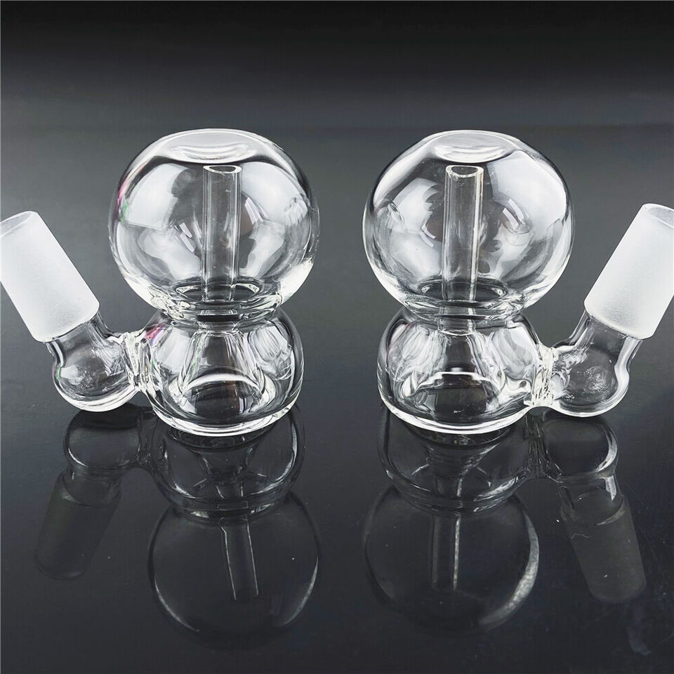 2pcs 14mm 45 Degree Glass Ash Catcher Bong Joint Gourd Bowl Percolator ...