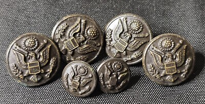 Six Vintage WWII Era US Military Buttons Brass | eBay