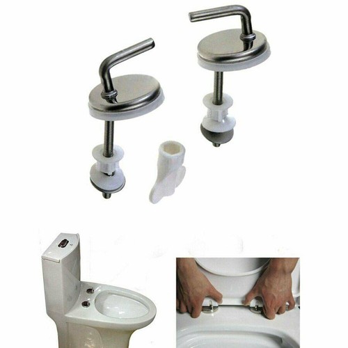 1 Pair Toilet Seat Fix Fitting Stainless Steel Back To Wall Replacement ...
