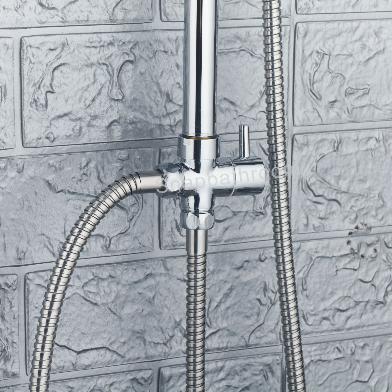 Bathroom Shower Mixer Tap Chrome Thermostatic With 3 Way Square Riser ...