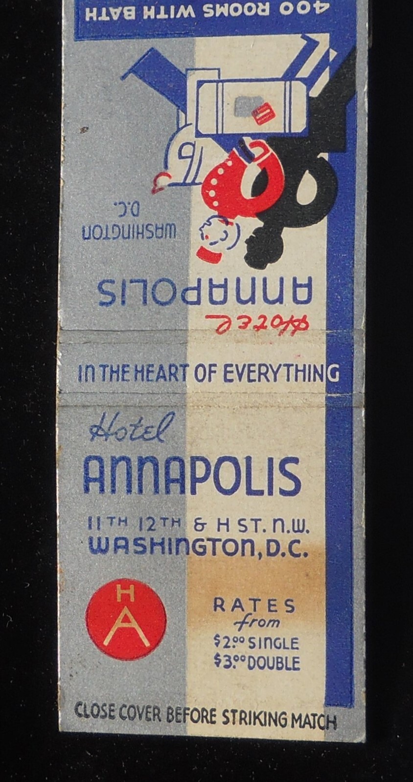 1930s BELLHOP Hotel Annapolis 11th 12th & H St. NW Washington DC ...