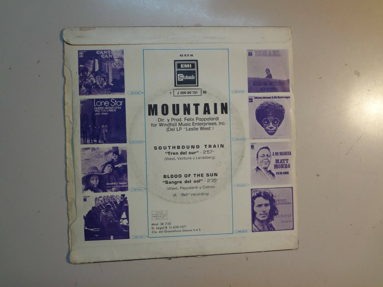 MOUNTAIN: Southbound Train 2:57-Blood Of The Sun-Spain 7" 1971 ...