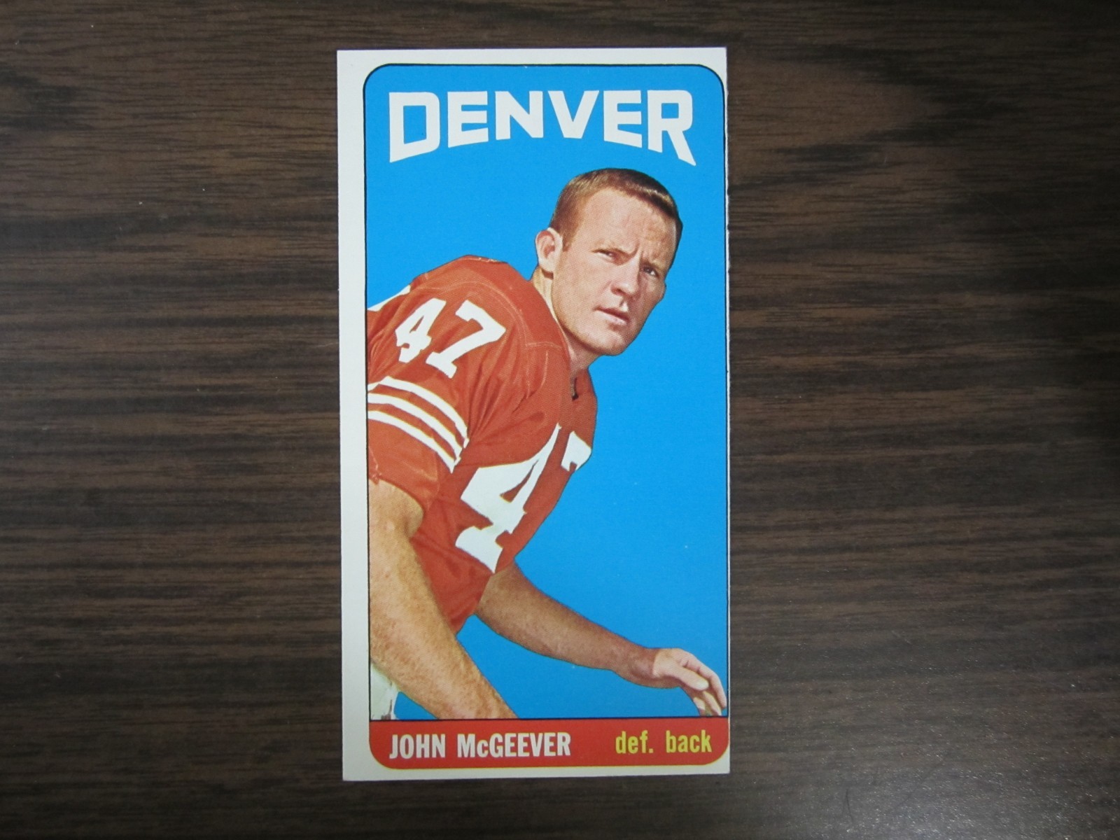 1965 Topps Tall Boys # 59 John McGeever Card Denver Broncos / Auburn | eBay