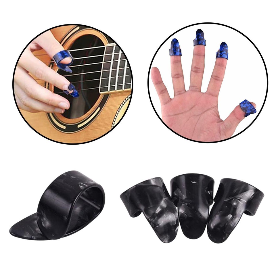 Finger Thumb Guitar Picks Thumbpick Fingerpicks Shell Plectrum Guitar ...