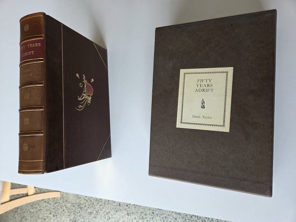 Fifty Years Adrift' signed by George Harrison and Derek Taylor - 1984 ...