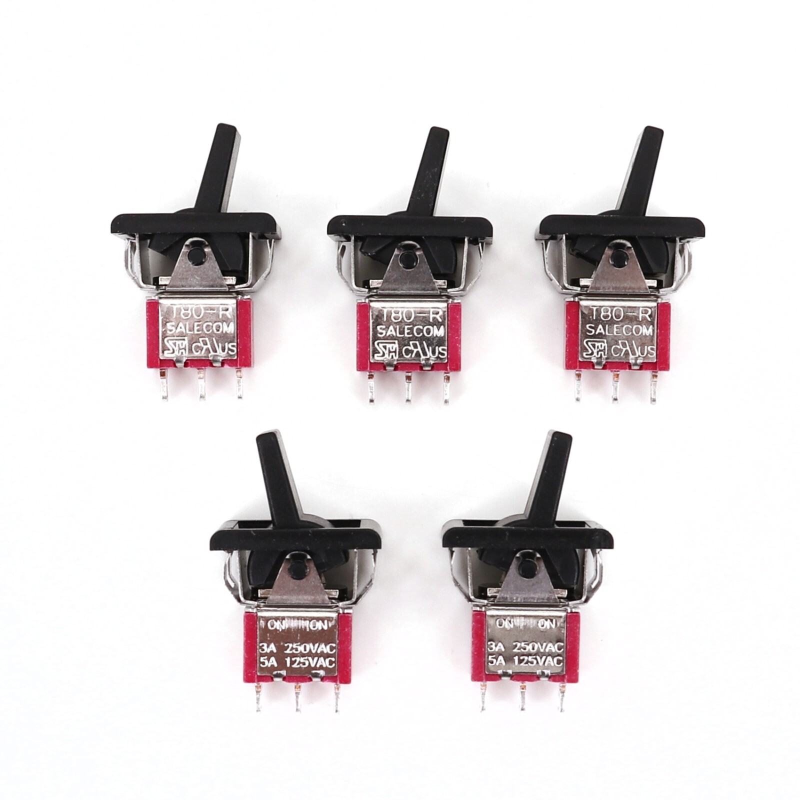 5Pcs SH T80-R R8015-P14 3-Pin ON-ON 2-Position SPDT Mini Paddle Toggle ...