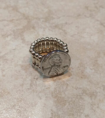 1943 Steel Penny Stretchy Ring Jewelry US One Cent Steelie Zinc-plated ...