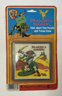 Vintage Imperial D&D 1983 Dragons & Daggers Fantasy Tray Puzzle Carded ...