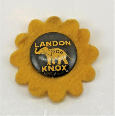 LANDON KNOX GOP 1936 Presidential Campaign Pin Pinback Button Political ...