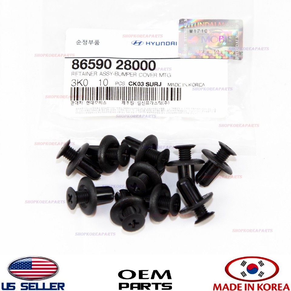 Genuine BUMPER RETAINERS FENDER LINER HOOD RIVETS SCREW TYPE 10PCS ...