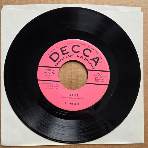 AL HIBBLER Trees/The Town Crier DJ PROMO 45 7" POP Decca Record Vinyl ...