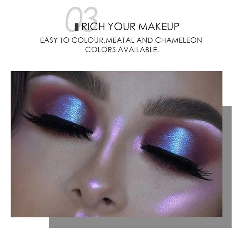 Women Compact Eyeshadow Glitter Shimmer Metallic Palette Pigment Eye ...