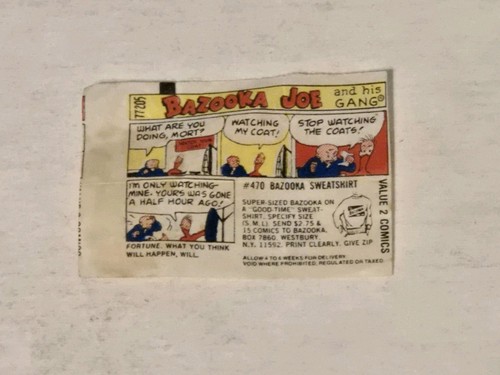 Bazooka Joe And His Gang Bubble Gum Comic Strip #77205 Rare | eBay