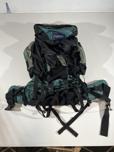 Jansport Hiking Backpack Hip Belt Internal Frame Large Tall Green Trail ...