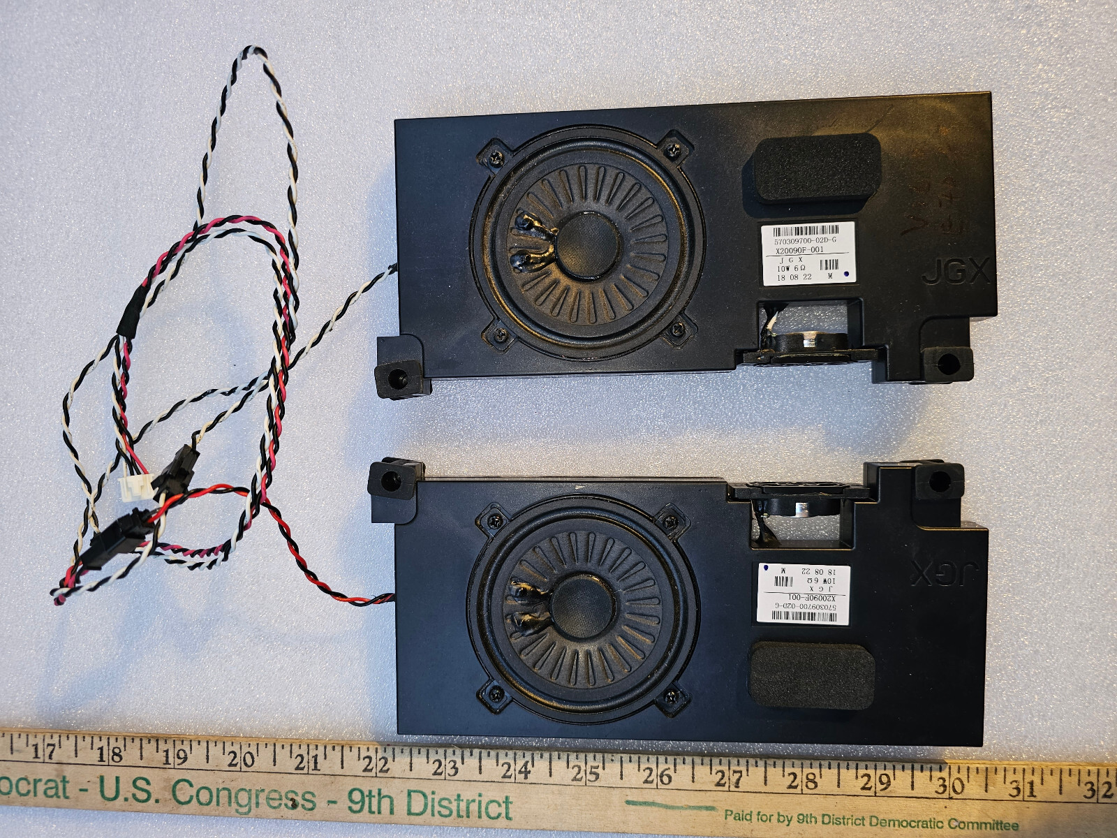 23MM44 PAIR OF TV SPEAKERS, VIZIO E70-F3, 6 OHM 10 WATT, SOUND GREAT, 8 ...