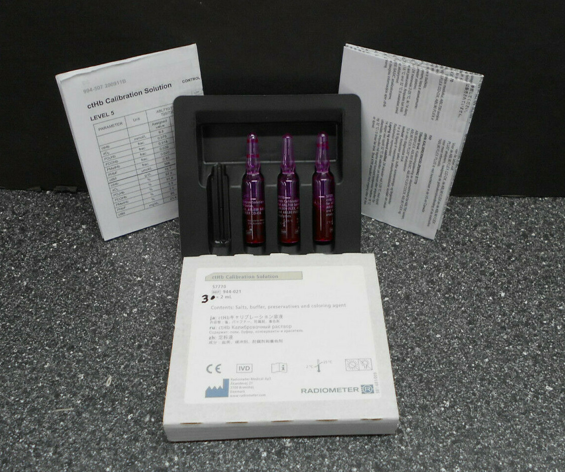 RADIOMETER 944-021 ctHB CALIBRATION SOLUTION (3) 2mL AMPOULES for sale ...