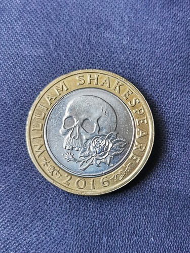 Rare Coin William Shakespeare 2016 Original ERROR Two Pound Skull ...