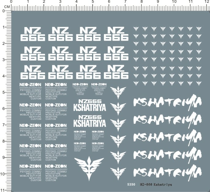 Super Detail Up NZ-666 Kshatriya (white) Water Decal Model Kit 5350 | eBay