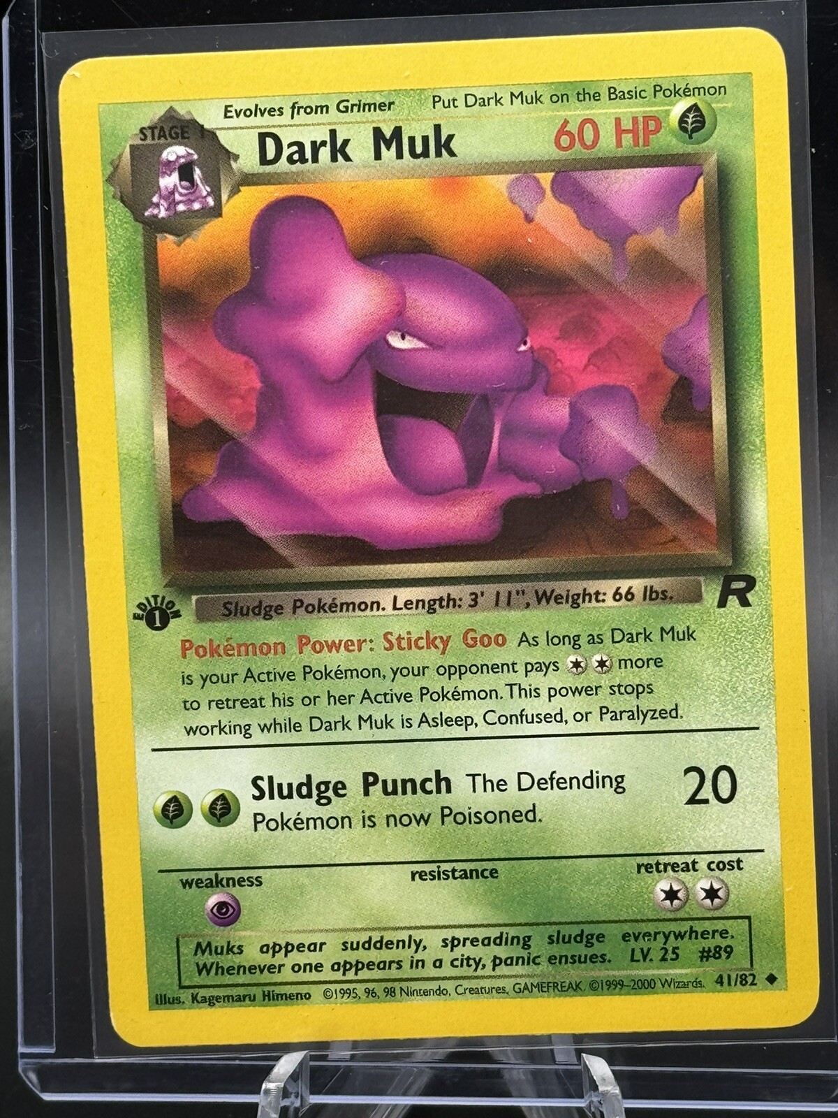 Pokemon TCG 1999 Fossil Muk Holo 2000 Team Rocket 1st Edition Dark Muk ...