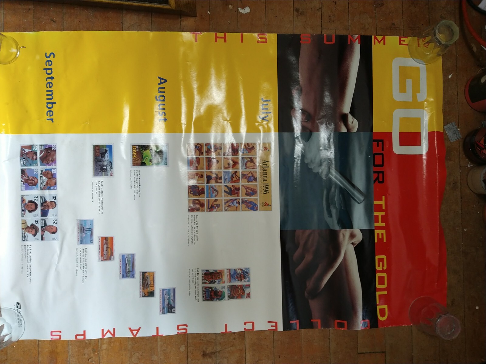 COLLECTIBLE OLYMPICS POSTER (1996) USPS GO FOR THE GOLD U. S. Postal ...