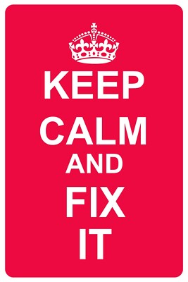 Keep Calm And Fix It Wall Art Decor Novelty Notice Aluminum Metal Sign ...