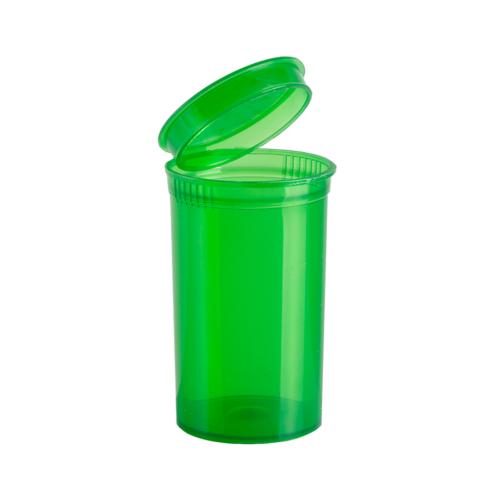 Clear Green Pop Top Container 19 Dram Squeezy Lid Medi Pot Airtight x ...