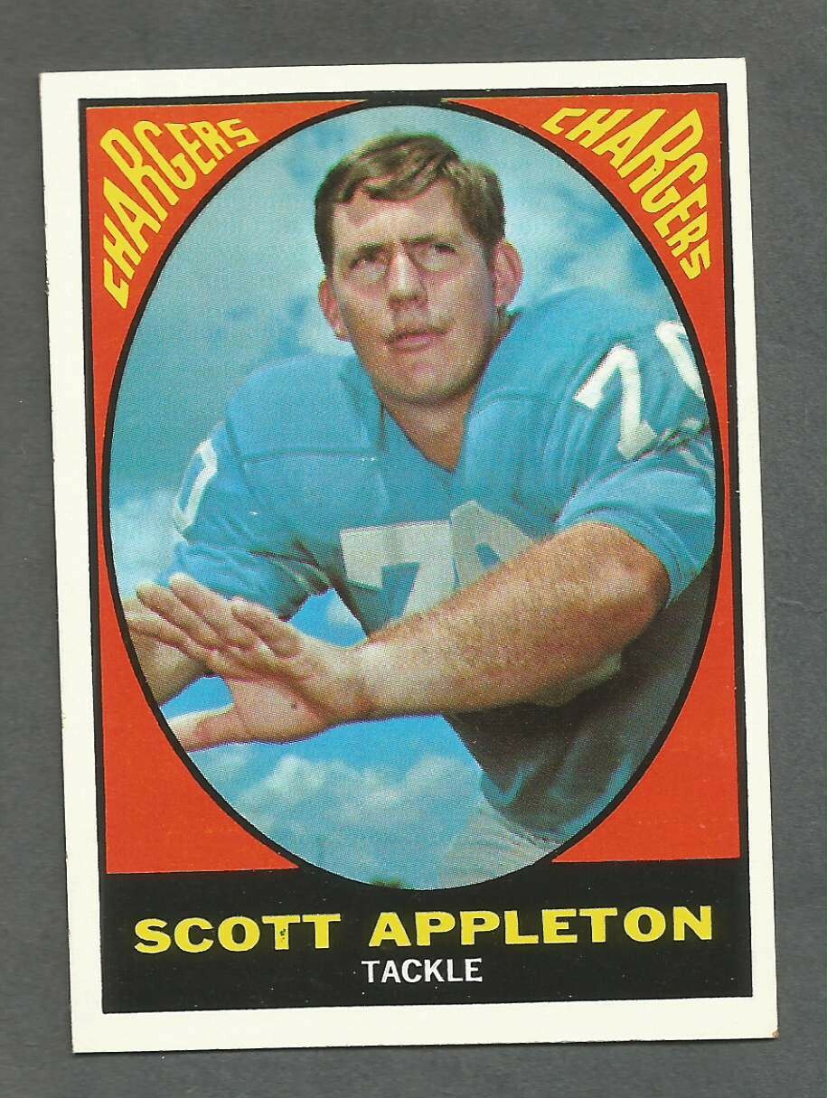 1967 Topps Football Scott Appleton #118 San Diego Chargers Texas NM/MT ...