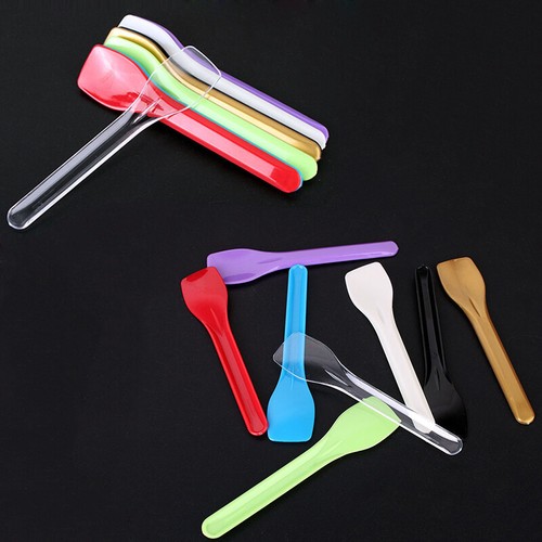 50pcs Colorful Disposable Plastic Spoons Ice Cream Dessert Small Party ...