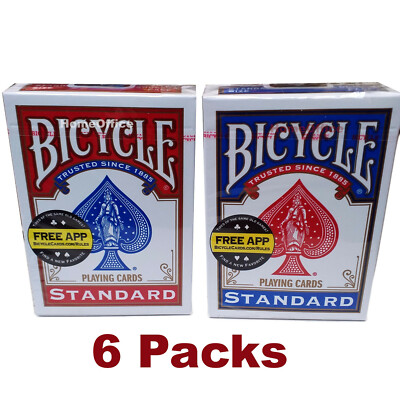 6 Packs Bicycle Playing Cards Quality Air Cushioned Packs Poker ...