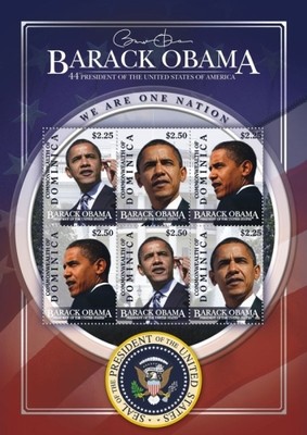 Dominica 2009 - President Barack Obama - Sheet of 6 stamps - Scott ...