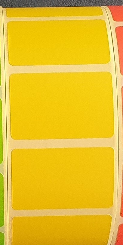 Coloured Labels | 50 x 25mm 2 x 1" | 7 Colors | Self adhesive sticky ...
