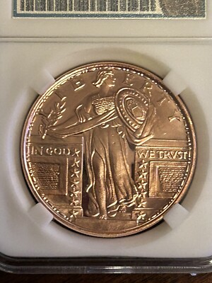 STANDING LIBERTY COPPER ROUND - 1OZ .999 FINE COPPER-COMMEMORATIVE COIN ...
