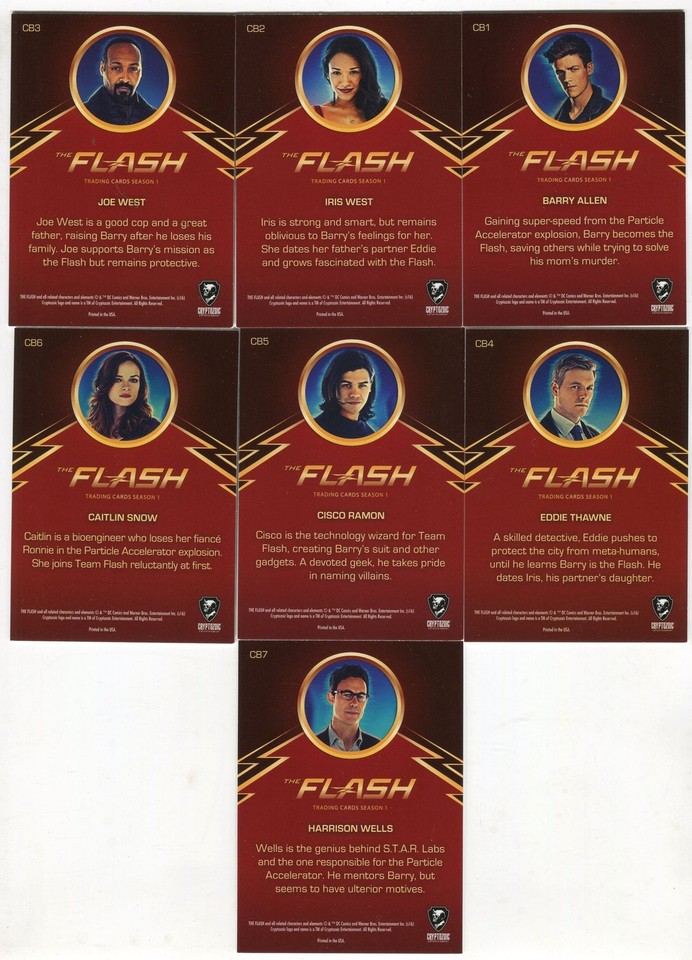 2016 DC Flash Season 1 Character Bios Chase Card Set CB1-7 | eBay