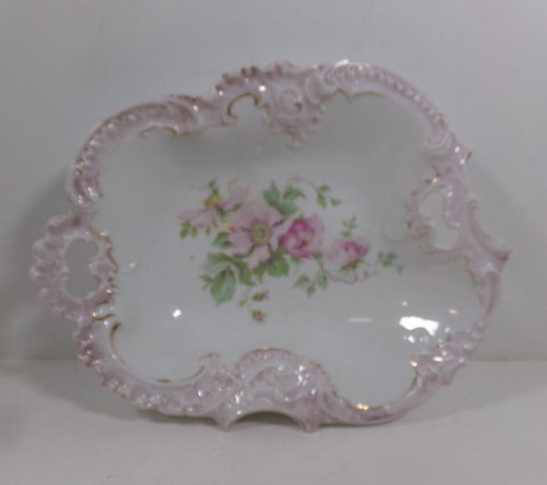 Elegant Stylish Antique Shallow Porcelain Rose Pink Bowl from Austria ...
