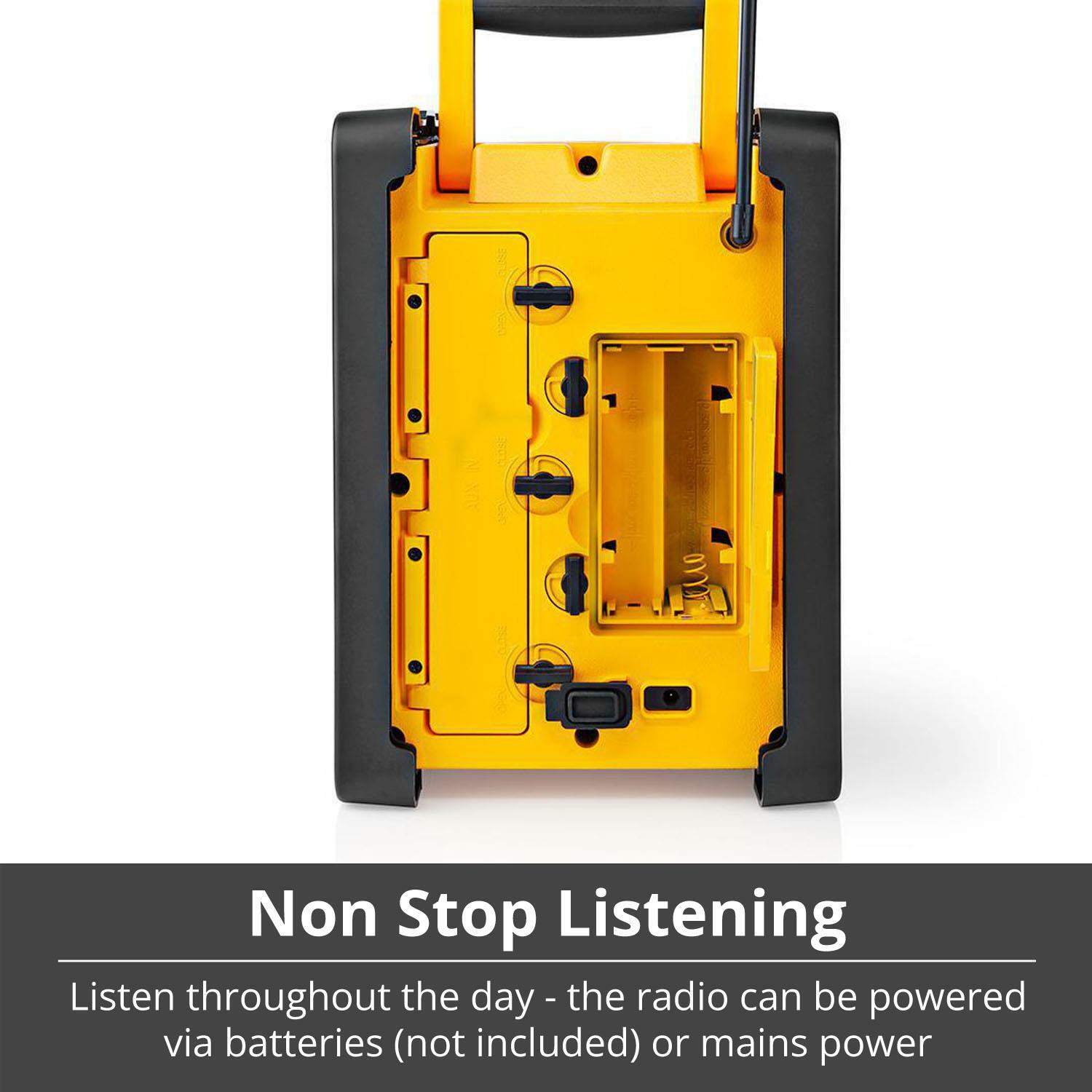 HEAVY DUTY Water Resistant Portable FM Bluetooth Radio Job Site ...