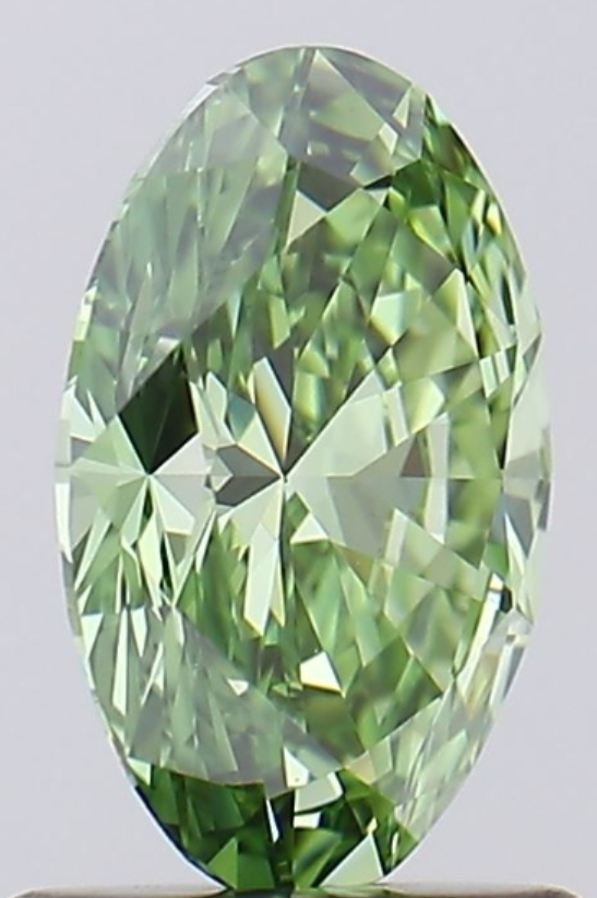 1.09Ct Oval Cut Fancy Vivid Green Lab Grown Diamond For Engagement Ring ...