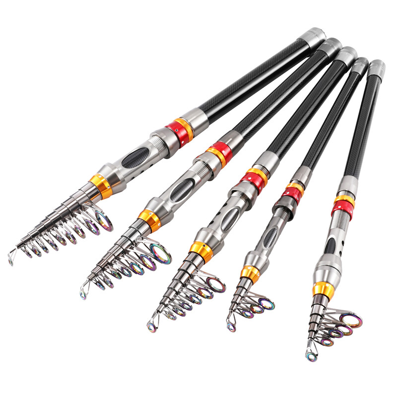 Fishing Pole Collapsible Rods Spinning Carbon Fiber Telescopic Fishing ...