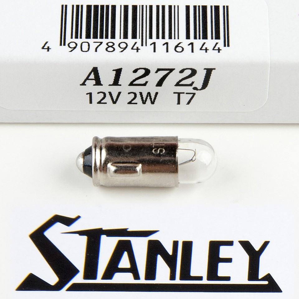 Stanley A1272J 12V 2W T7 Clear Auto Bulb, Made in Japan Quantity=1 Bulb ...